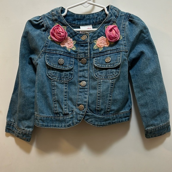 Nannette | Jackets & Coats | Nannette Kids Jean Jacket With Pretty Floral Details Size 3t | Poshmark